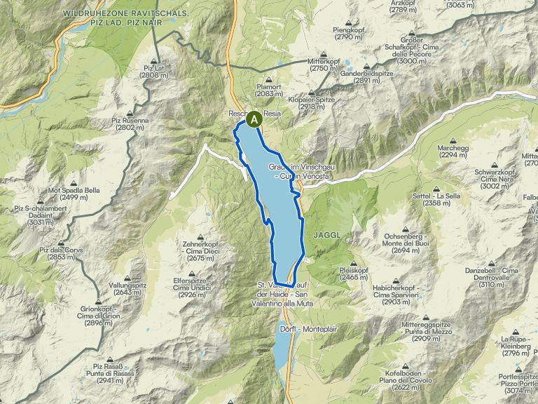 Reschensee Runde | Laufrunde | Komoot